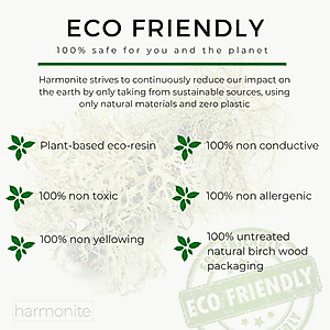 HARMONITE English Acorn Pendant Necklace for Women and Men. Handmade Natural Gift of Moss Jewelry for Motherhood, Maternity, or as Spiritual Unique Gifts Set in Eco Resin