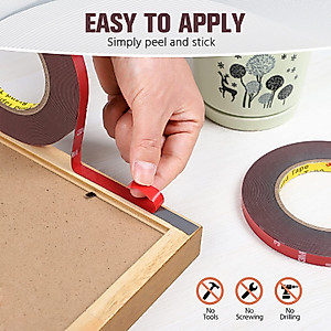 Double Sided Tape, Heavy Duty Mounting Tape Waterproof Foam Tape, 33FT Length, 0.39IN Width for LED Strip Lights, Home Decor, Office Decor, Made of 3M VHB Tape