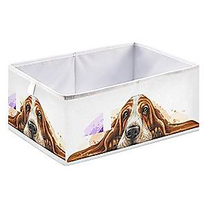 Basset Hound Storage Basket Storage Bin Rectangular Collapsible Toy Boxs Clothes Toys Bin Organizer for Home Toys Clothes Kids