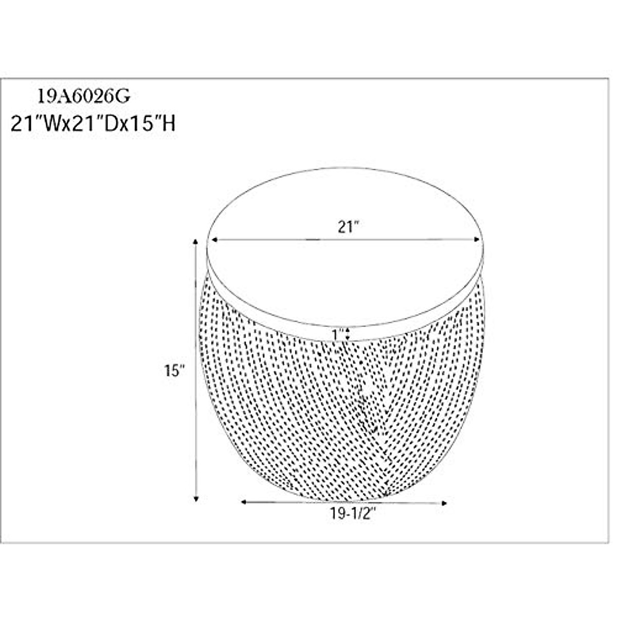 Powell Hammered Gold Drum with Natural Wood Lift Top for Storage Janice Table