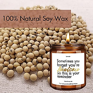 You are Awesome, Thank You Candle Gifts, Inspirational Valentines Gifts for Women, Men, Best Friend, Funny Appreciation Birthday Candle Gifts for Nurse, Coworkers, Sister -Lavender 7oz