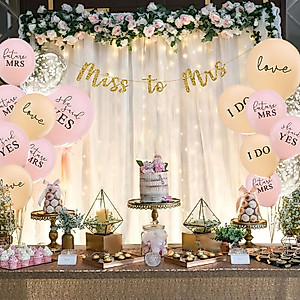 36Pcs Bachelorette Bridal Shower Engagement Party Balloons Mixed Pack Of Hen Do Balloons Love Shape Paper Scraps Balloons for Bachelorette Bridal Shower Engagement Wedding Party Decorations