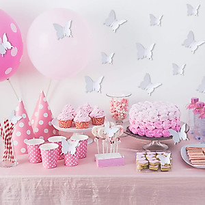 120 Pieces 3D Butterfly Wall Stickers 3 Sizes Removable Butterfly Mural Decals for Baby Kids Room Wedding Home Fridge DIY Art Decor (White)