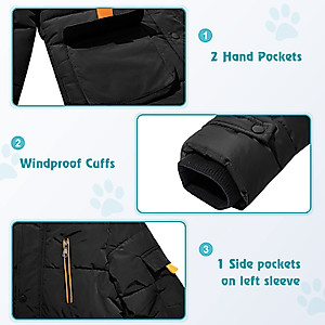 FARVALUE Boy Winter Coat Warm Quilted Puffer Water Resistant Parka Jacket with Detachable Fur Hood for Big Boys Black, 12-13 Years