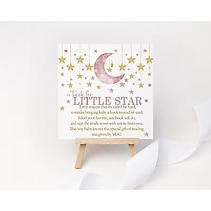 Twinkle Little Star Books for Baby Shower Cards, Invitation Inserts Girls Book Request, Bring Book Instead of Cards Poem, Cute Storybook-Theme Ideas, 25 Pack