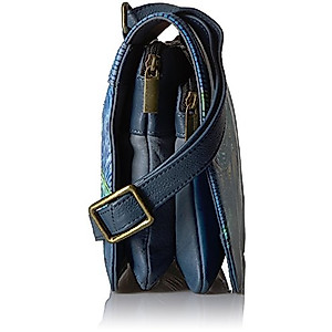 Anna by Anuschka womens Anna Anuschka, Handpainted Leather Medium Saddle Crossbody-love in Paris Cross Body Handbag, Love Paris, One Size US