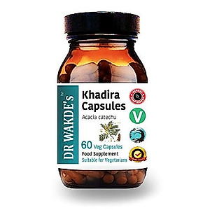 DR WAKDE'S Khadira Capsules (Khaira, Acacia Catechu, 60 Veg Caps, Plant-Based Supplement, Ayurvedic Herb, All Natural, Vegan)