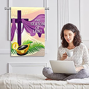 Garden Flag Holy Week. The Time Of Lent. 12×18 Inch Double Sided Design Decorative Yard Banner Garden Flag Holiday Flag for Party Home Outdoor Decoration