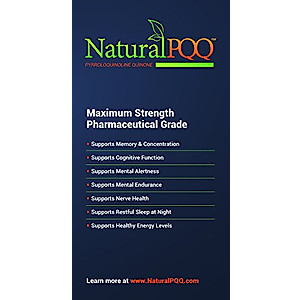 NaturalPQQ - Cellular Energy for The Active Lifestyle - 20mg PQQ, Mitochondrial Biogenesis