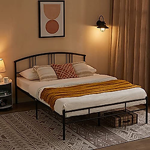 VECELO 14 inch Queen Bed Frame Metal Platform Mattress Foundation with headboard Footboard Steel Slat Support/No Box Spring Needed/Easy Assembly