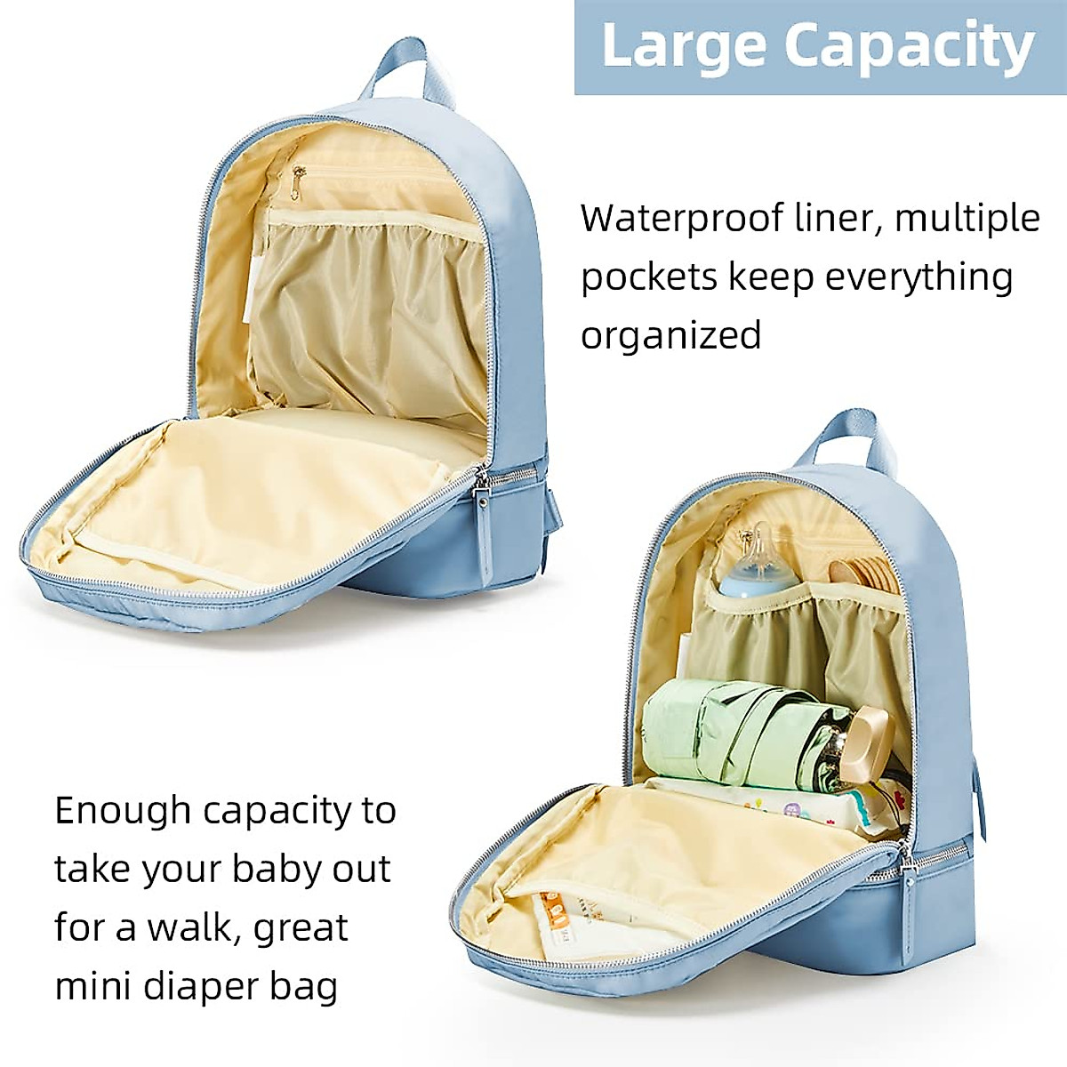Lamèredelaterre Mini Diaper Bag Backpack Small Casual Bag Commuter Bag Lunch Bag Thermal Cooler Ladies Women Mommy Cute Young Fashion