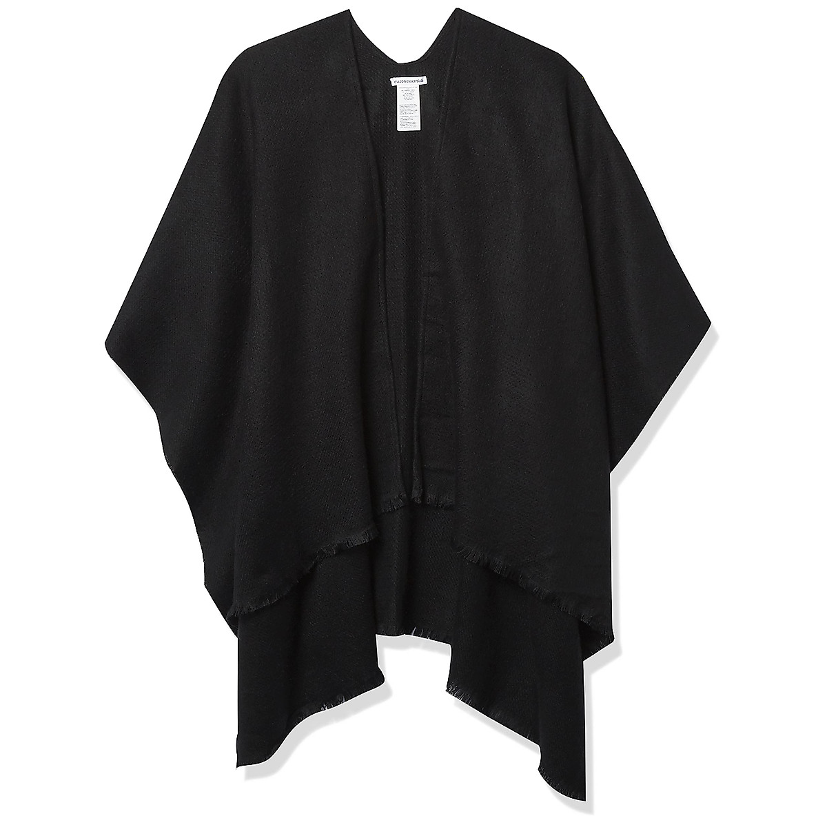Amazon Essentials Women's Reversible Poncho, Black, One size