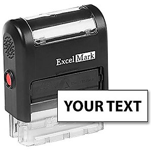 ExcelMark Custom Self Inking Rubber Stamp - Home or Office (A1539-1 Line with Bold Font)