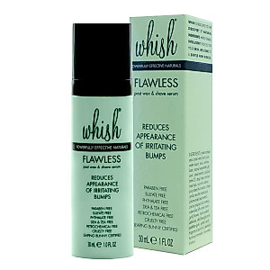Whish Flawless Post Wax & Shave Serum - Ingrown Hair Treatment for Men and Women - Calming Aftershave Oil for Razor, Wax, & Laser Bumps - With Aloe & Salicylic Acid - Paraben & Sulfate Free - 1 oz