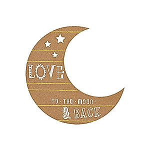 Pinboard Moon Shaped Wall Decor - Cork Board with 6 Pushpins - Bulletin Board Display,School or Classroom Home Decor