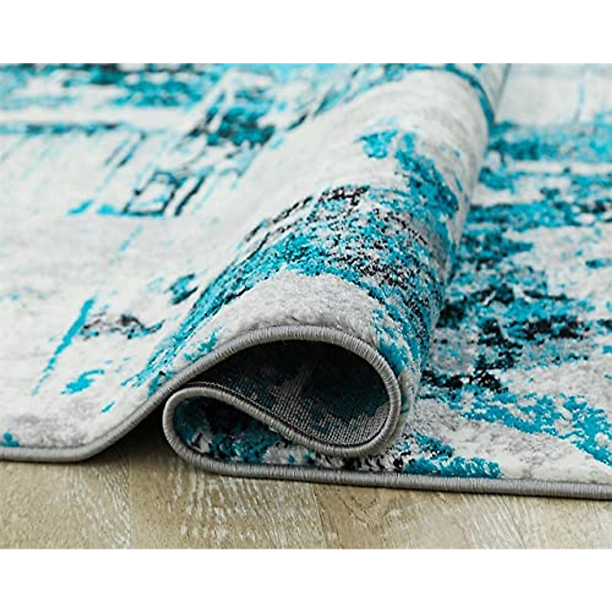 LUXE WEAVERS Contemporary Abstract Area Rug, Turquoise 8x10