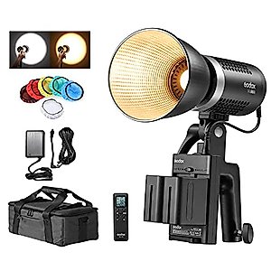 Godox ML60Bi ML60 Bi 60W Bi-Color LED Light Silent Mode Portable Brightness Adjustment Support Li-ion Outdoor LED Light with 2X NP970 Lithium Battery
