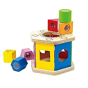 Hape Wooden Shape Sorter Toys| Montessori Educational Learning Toys for Preschoolers Ages 1 Years & Up