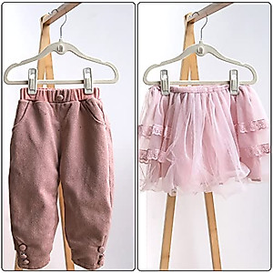 GoodtoU Velvet Baby Hangers 11 Inch Non-Slip Kids Hangers 50 Pack Baby Clothes Hangers for Closet Toddler Hangers Childrens Hangers for Kid Beige