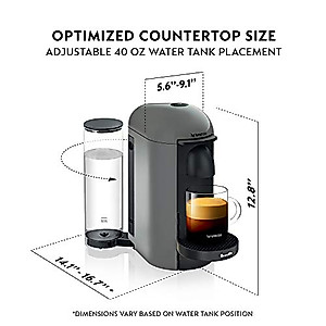 Breville BNV450GRY VertuoPlus Coffee and Espresso Machine, Grey