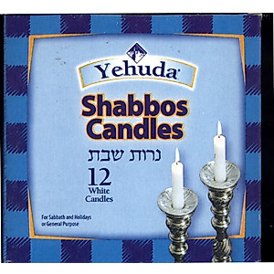 Yehuda Shabbos Candles - 12 Pack - White Candles12