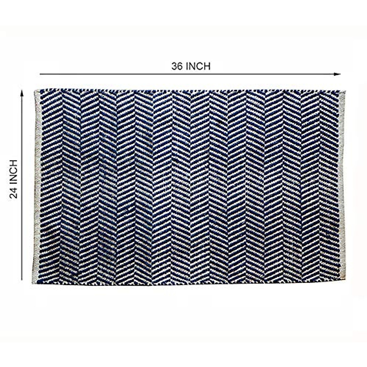 The Home Talk Jute Hemp Cotton Chevron Area Rug | Handcrafted Traditional Rugs | Braided Carpet | Natural Shag Rugs for Entryway Bedroom, Home Décor, Dining Room | Eco-Friendly | 2’ x 3