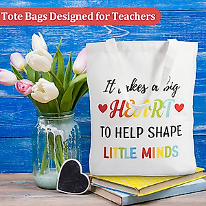 4 Pcs Teacher Appreciation Gift Teacher Canvas Tote Bag (Vivid Style)