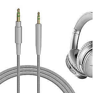 GEEKRIA Audio Cable Compatible with Bose QuietComfort SE, QCSE, QC 5, QC 5 SeriesII, QC35, NC700, 700ANC, SoundLink II Cable, 2.5mm Braided Nylon Replacement Stereo Cord (4 ft / 1.2 m)
