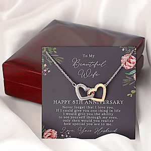 8th Wedding Anniversary Wife Gift – 8th Anniversary Necklace Gift For Wife – 8 Year Wedding Jewelry Gift For Her – 8 Year Anniversary Wedding Present – 8THV4-IH1