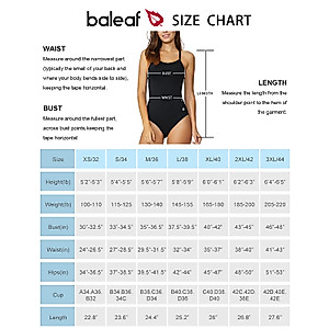 BALEAF Women's Athletic Training Adjustable Strap One Piece Swimsuit Swimwear Bathing Suit Black 34