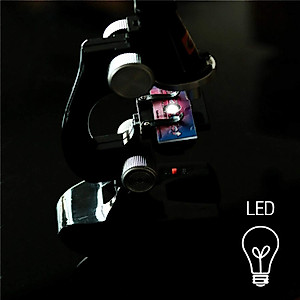 Science Kits for Kids Beginner Microscope with LED 100X 400X and 1200X-Include Sample Prepared Slides (1)