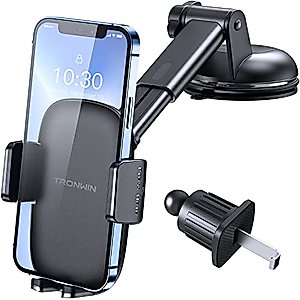TRONWIN Car Phone Holder Mount 4 in 1 Suction Cup Cell Phone Holder for Car Dashboard Windshield Air Vent Car Phone Mount Dashboard Compatible with iPhone Samsung LG