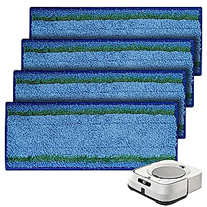 KVLZ Mop Pad Accessories for iRobot Braava Jet m6 Series Ultimate Robot Mop,Upgrade M6 Wet mop mat Washable and Reusable Robot Wet Mopping Pad Replacement Parts(Blue -4 Pack)