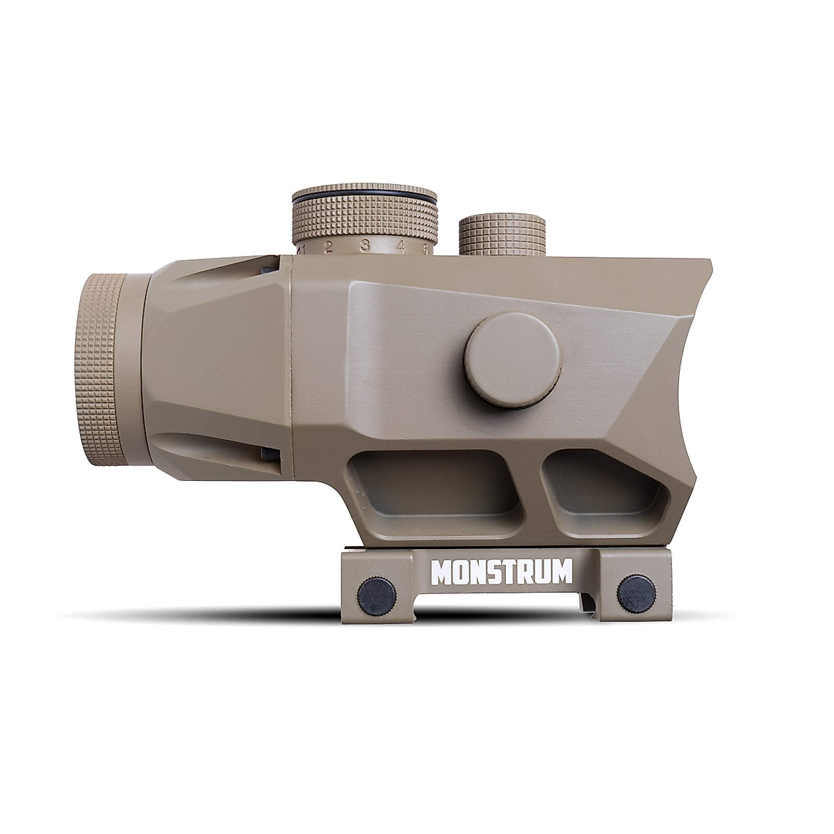 Monstrum P332 Raven 3X Prism Scope | Flat Dark Earth | 5 Slot Adjustable Height Riser Mount | Bundle…