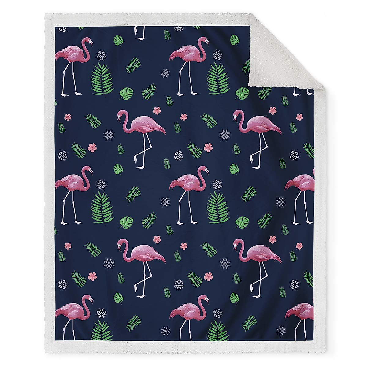 Jekeno Flamingo Sherpa Blanket Comfort Warm Throw Blanket for Kids Boy Couch Bed Sofa 50"x60"