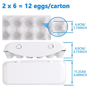 LOEQIAN 30 Pack 12 Count White Pulp Egg Cartons, Blank Cardboard Egg Cartons with 100 Egg Labels, One Dozen Egg Holder Container Organizer for Home, Kitchen, Farmhouse, Sturdy & Reusable