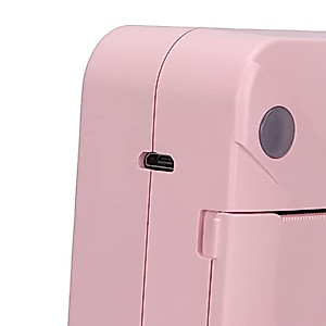 Cuifati Mini Pocket Printer, 200DPI Portable Bluetooth Thermal Printer, Inkless Handheld Photo Printer Ergonomic Design Rechargeable Battery Safe Stable, Great Gift for Kids, Girls(Pink)