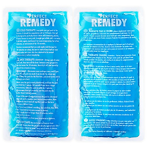 Perfect Remedy 2-Pack Gel Ice Packs for Injuries, Soft and Flexible Hot & Cold Compress, Soothing Ice Packs Aid for Sprains, Strains & Soreness conditions, Alternative to Hot Water Bottles (Blue, Reg)