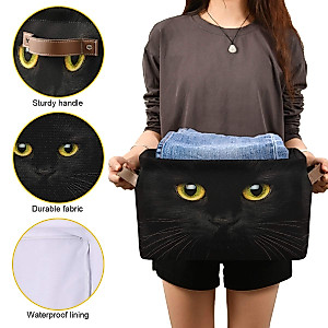 Storage Basket Cube Animal Black Cat Large Collapsible Toys Storage Box Bin Laundry Organizer for Closet Shelf Nursery Kids Bedroom,15x11x9.5 in,1 Pack