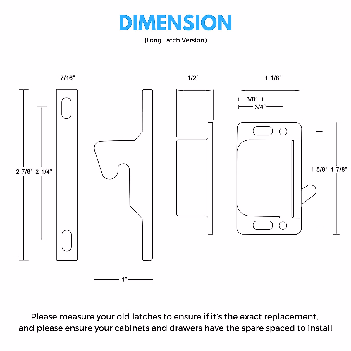 Eurizen RV Drawer Latches and Catches, Eurizen 6 Pack RV Cabinet Door Latches and Catches, 10 Pull Force Latches for Home and Cabinet Doors, Ideal for RV, Camper, Motor, Home, Trailor