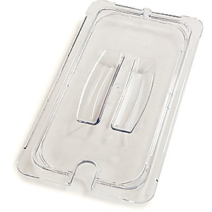 Carlisle FoodService Products 10271U07 StorPlus Third Size Polycarbonate Universal Handled Notched Food Pan Lid, Clear