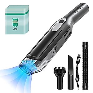 Rickwayy Car Vacuum Cleaner, Handheld Car Vacuum Cordless Rechargeable, 7000PA Portable Vacuum Cleaner with Hepa Filter for Car Home Office Interior Cleaning