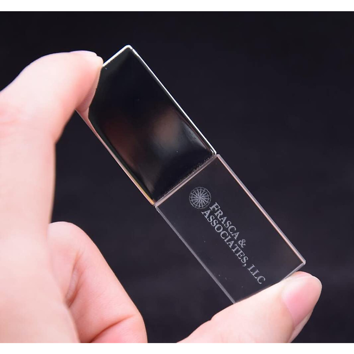 Custom 16GB USB Flash Pen Drive Personalized with Your Logo, Customize Music DJ Gift Logo USB 2.0 Crystal USB Memory Stick Thumb,Engrave Name/Photography/Wedding/Car Logo Gift (16GB Silver)