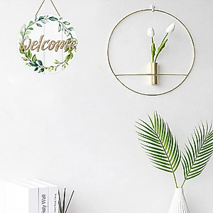 Rustic Wooden Hanging Decor Welcome Sign for Front Door or Covered Outdoor Porch, Farmhouse Home Outdoor Indoor Decor, White (12*12 inch)