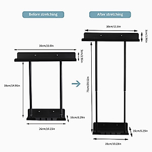 Ajmnosilkk Towel Racks for Bathroom Retractable Towel Holder for Bathroom Wall with Metal Shelf and 3 Hooks Bathroom Shelves Wall Mounted Towel Storage Sticky and drilling