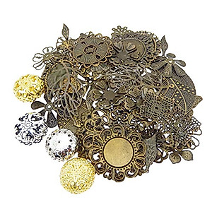 Julie Wang Wholesale 100 piece/pack Anchor Charm Mixed Metal Silver Bronze Tone Rudder Fashion Necklace Bracelet Pendants Jewelry Crafts Jewelry Making Findings 4-70 mm