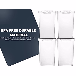 M MCIRCO Extra Large 7qt / 6.5L/220oz Tall Food Storage Containers, WIDE & DEEP, 4-Piece BPA Free Plastic Airtight Kitchen Pantry Storage Containers for Flour, Sugar, with 4 Measuring Cups,20 Labels