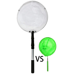 RESTCLOUD Butterfly Net with 12" Ring, 24" Net Depth, Handle Extends to 36 Inches (12" Ring, 36" Handle)