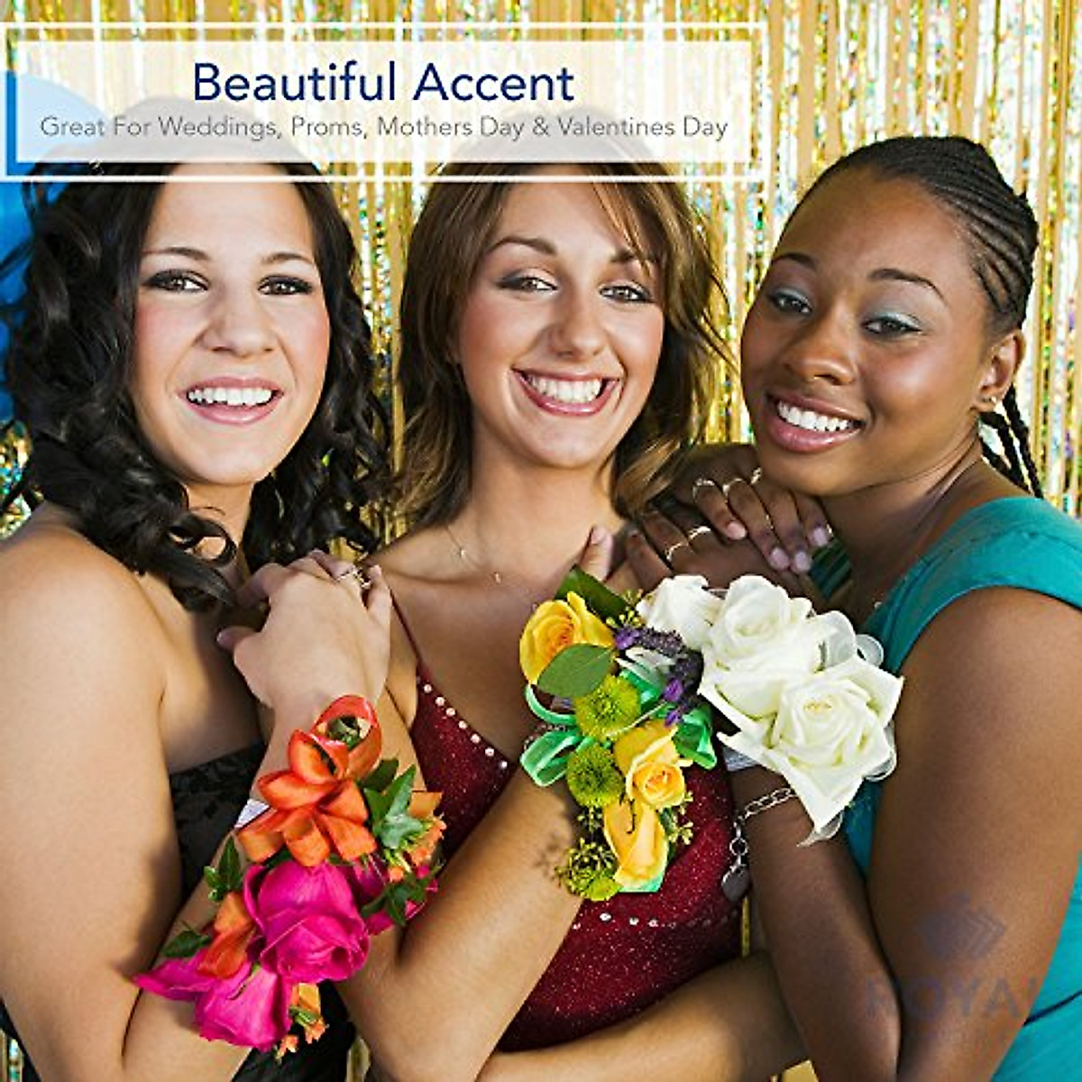 Royal Imports Corsage Wristlets Bracelets, Elastic Stretchable Hand Wrist Bands, for Wedding Prom Flowers, Girl Bridesmaid, Festival Floral Boutonniere, Party DIY Crafts Pack of 20