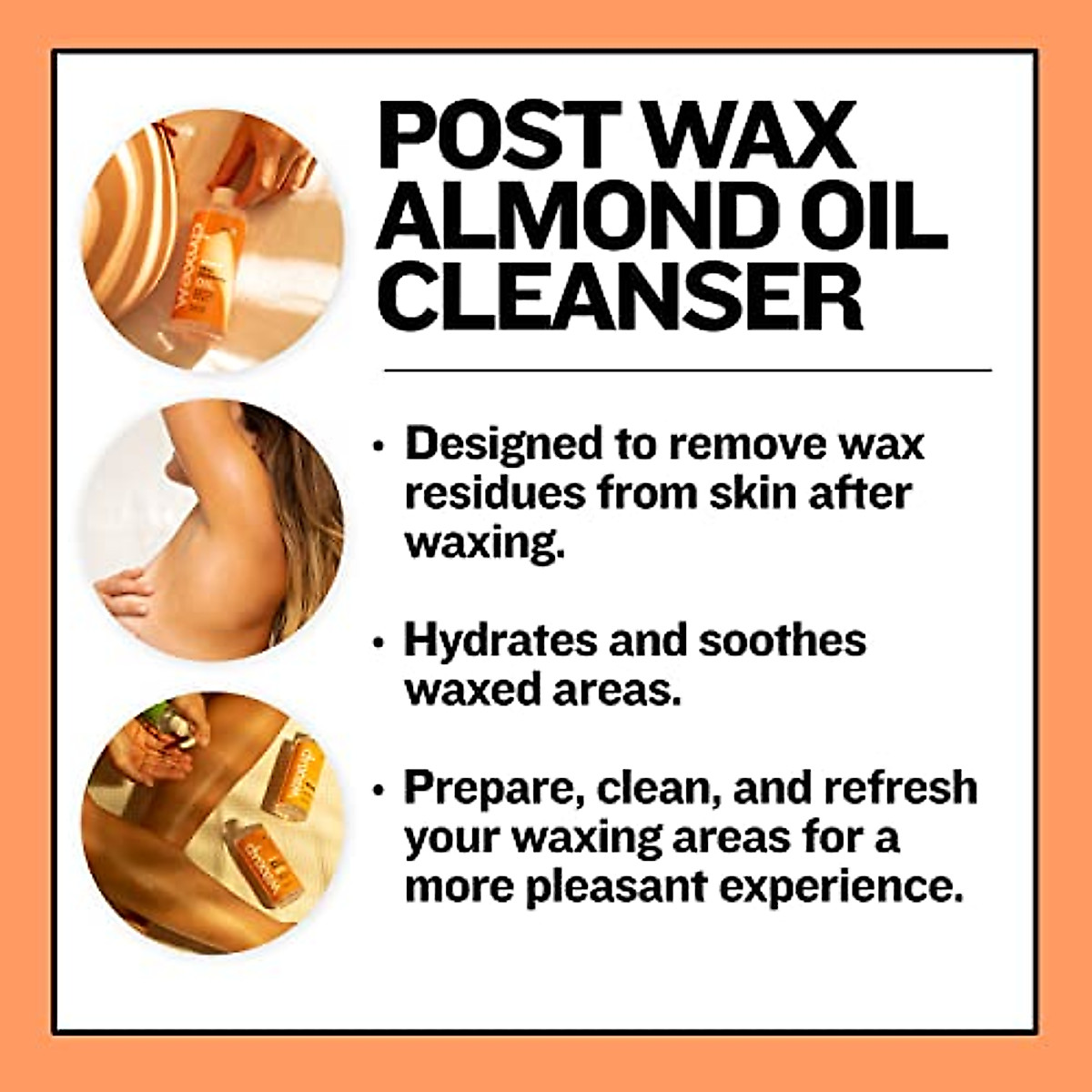 waxup Almond Oil Wax Remover (8 Fl. Ounces), After Waxing Skin Care Product, Post Wax Oil Cleanser for Professional and At Home Waxing For Women and Men.